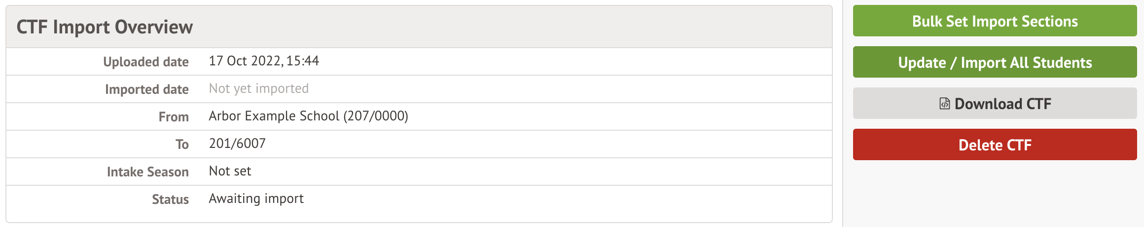 Prevent duplicate profiles when importing a CTF – Arbor Help Centre
