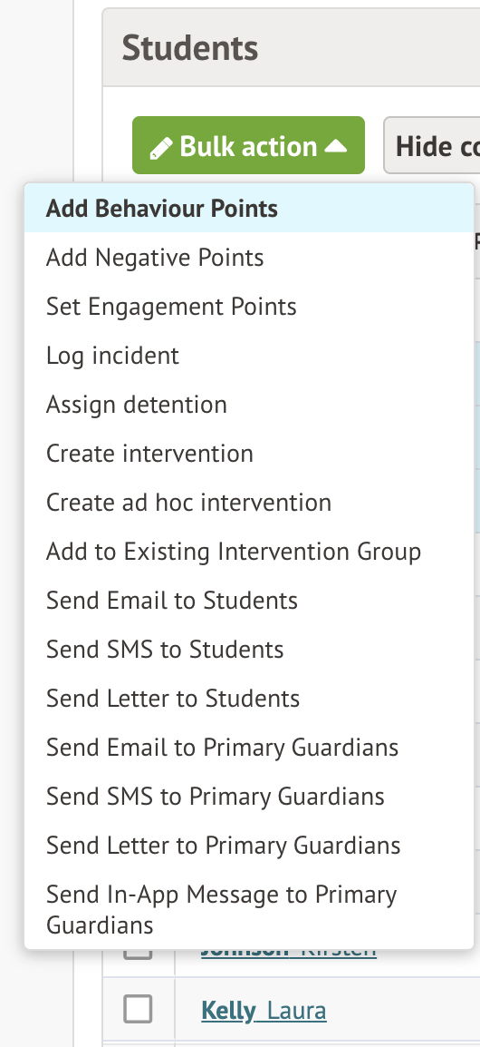 Managing my class from the Lesson Dashboard Overview – Arbor Help Centre