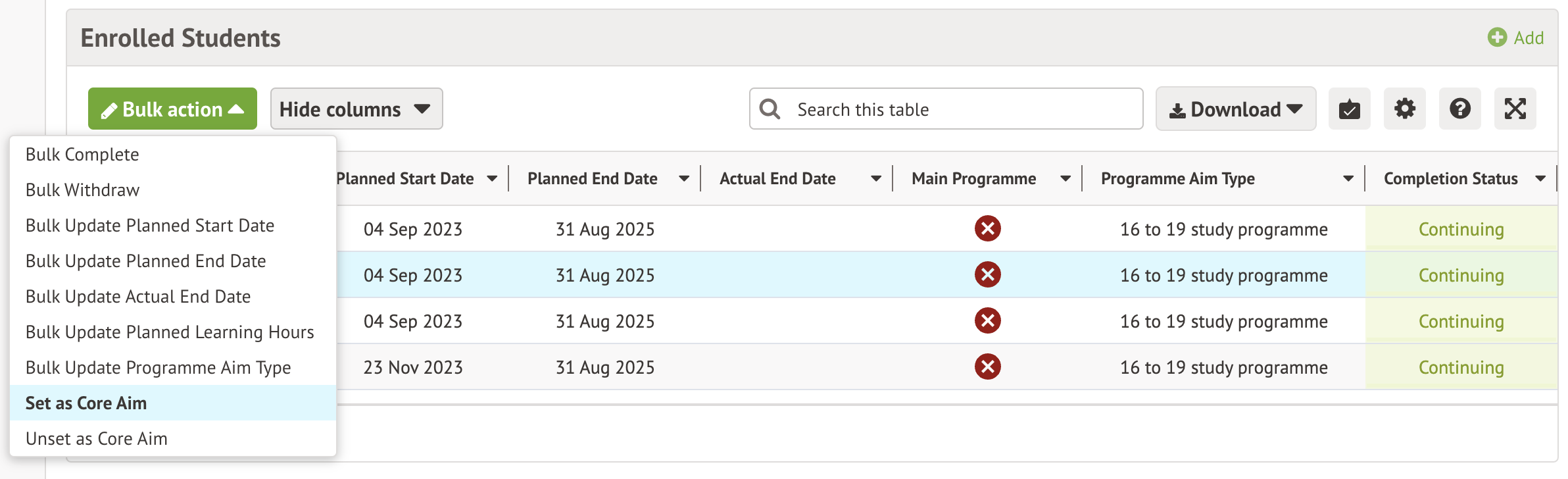 Learning Aims and Core Learning Aims for Post-16 – Arbor Help Centre