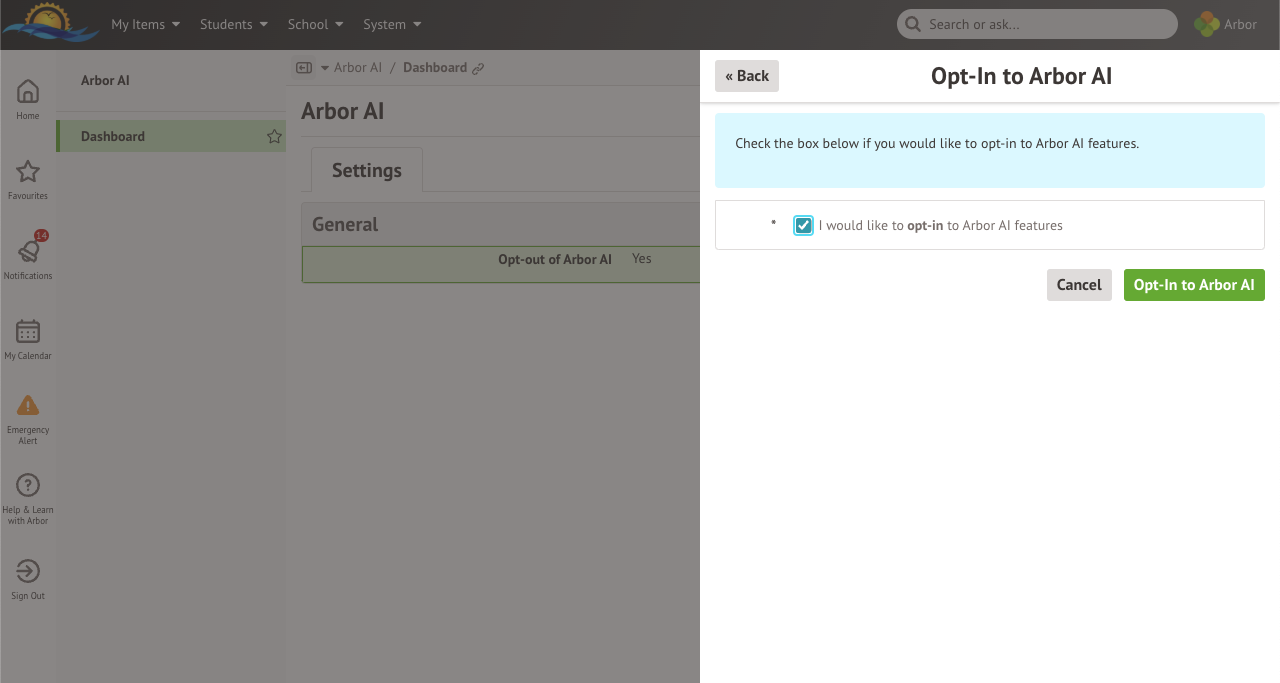 Managing Arbor AI – Arbor Help Centre