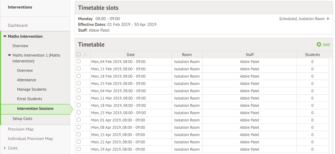 Setting up an Intervention, editing it and enrolling students – Arbor ...