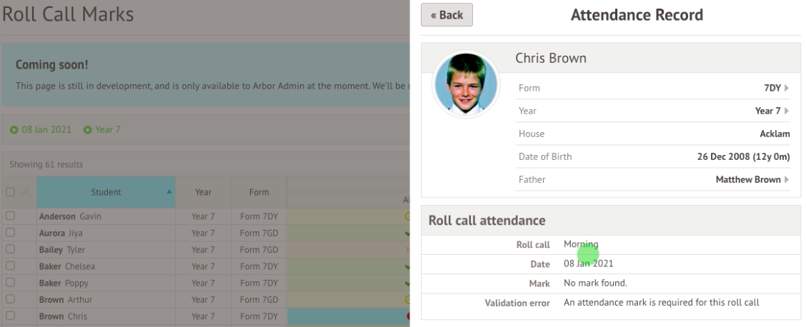 See and edit Roll Call statutory attendance marks – Arbor Help Centre