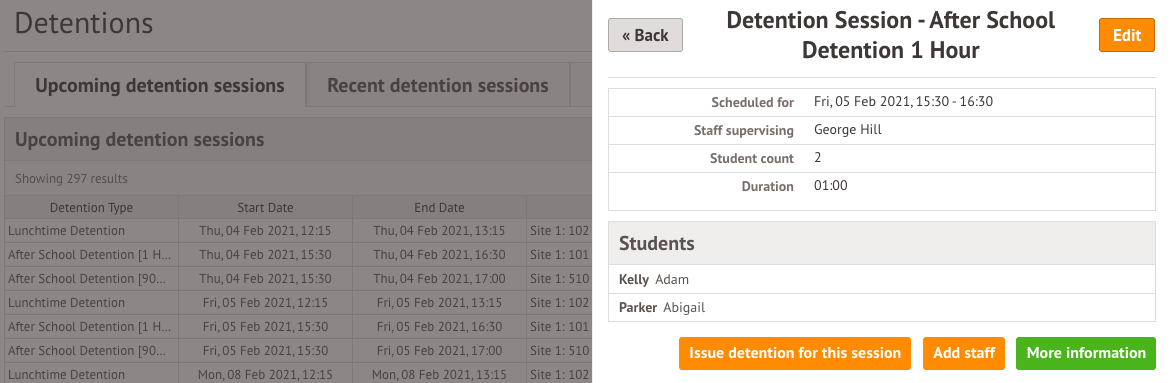 Adding students to detentions with a room capacity – Arbor Help Centre