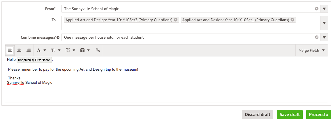 In-app messages – Arbor Help Centre