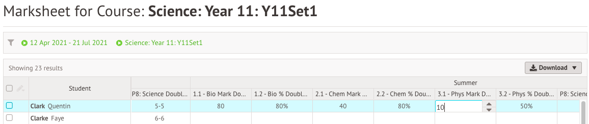 Assessment templates for Secondaries - Double Science – Arbor Help Centre