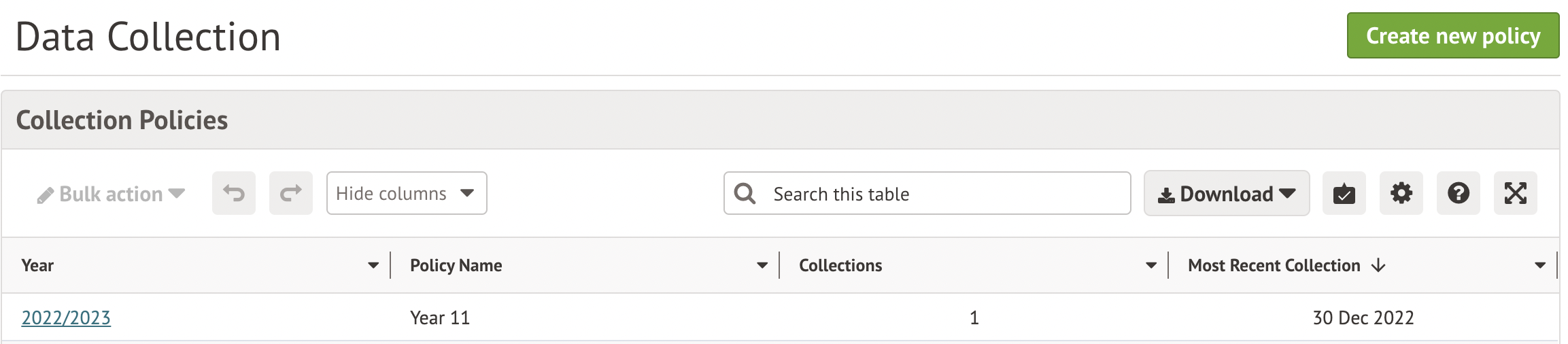 Manage data drops using Data Collection Policies – Arbor Help Centre