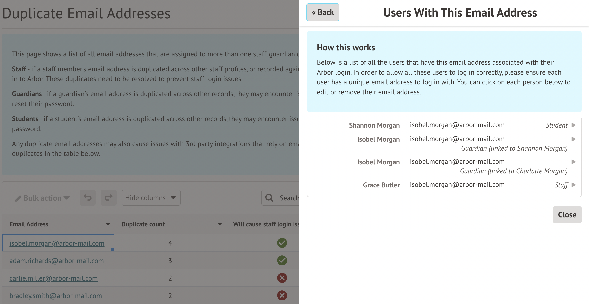 Flagged Email Addresses And Login Issues In The To Do List On My Homepage Arbor Help Centre