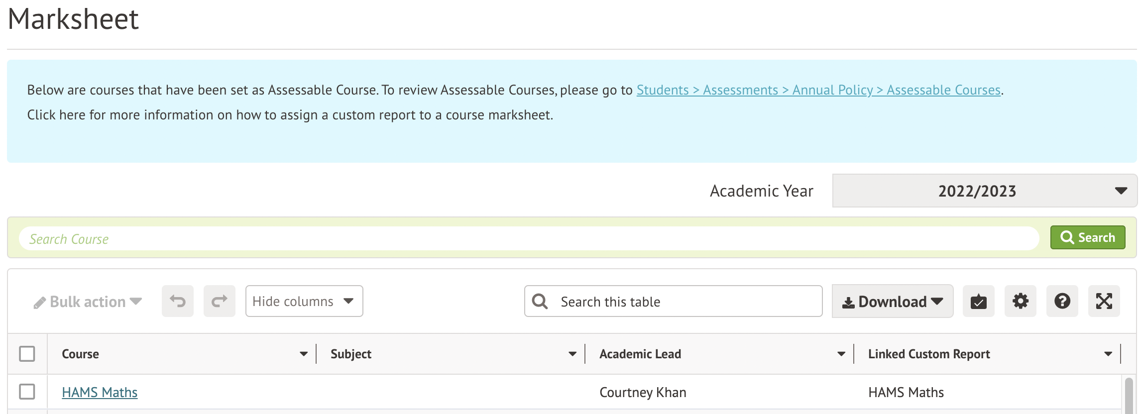 How to set up custom marksheets for different assessments to add ...